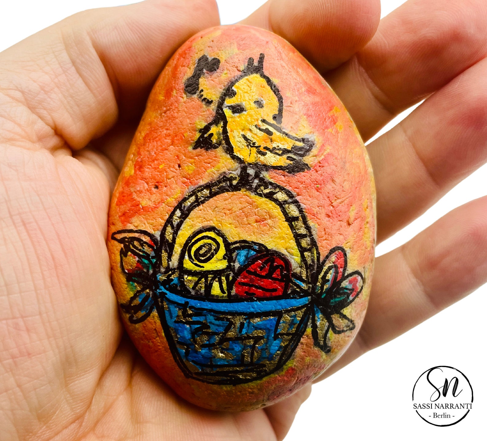 Unique Gift Painted Stones Set of 6 Easter Stones Lucky Stone Painted ...