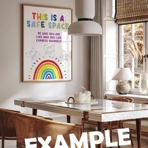 LGBTQIA+ Inclusivity Poster | This is a Safe Space - Printable Poster ...