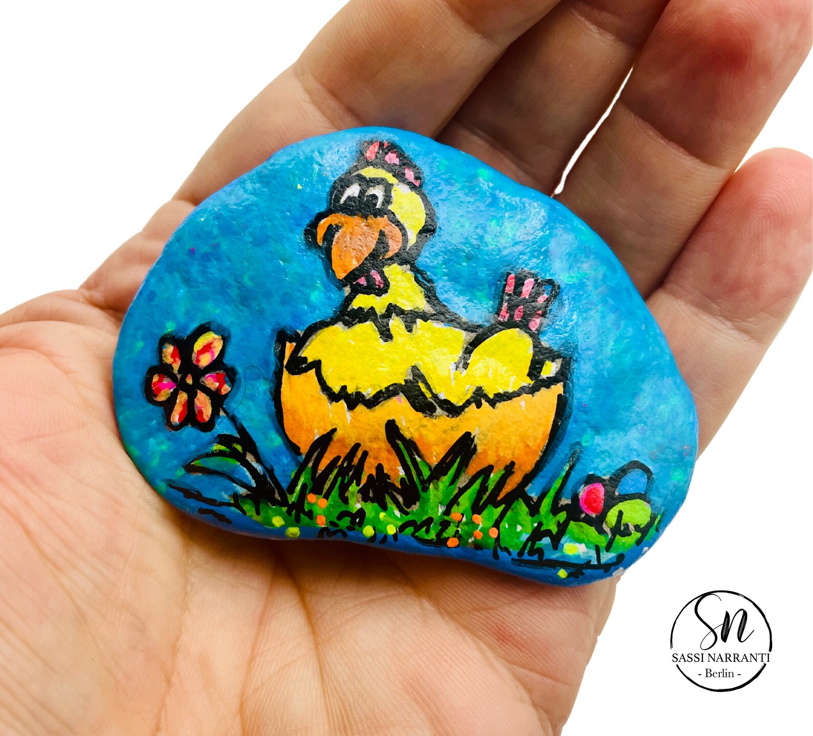 Unique Gift Painted Stones Set of 6 Easter Stones Lucky Stone Painted ...