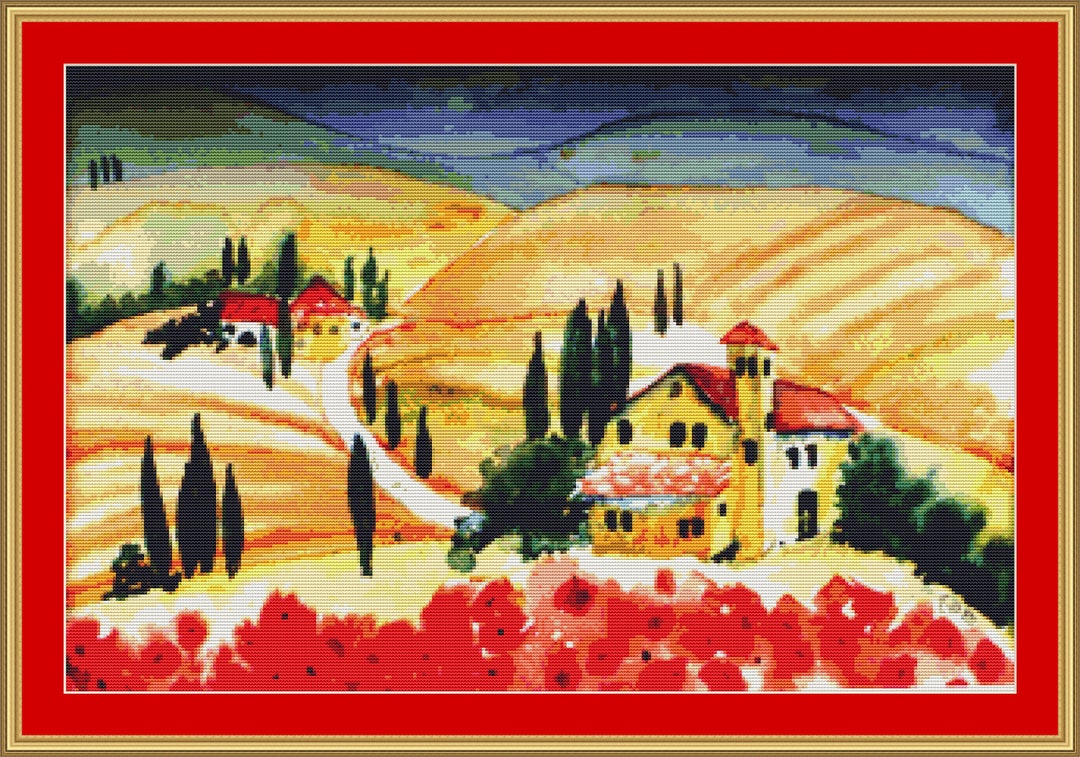 Summer in Tuscany Cross Stitch Pattern (PDF) - Etsy