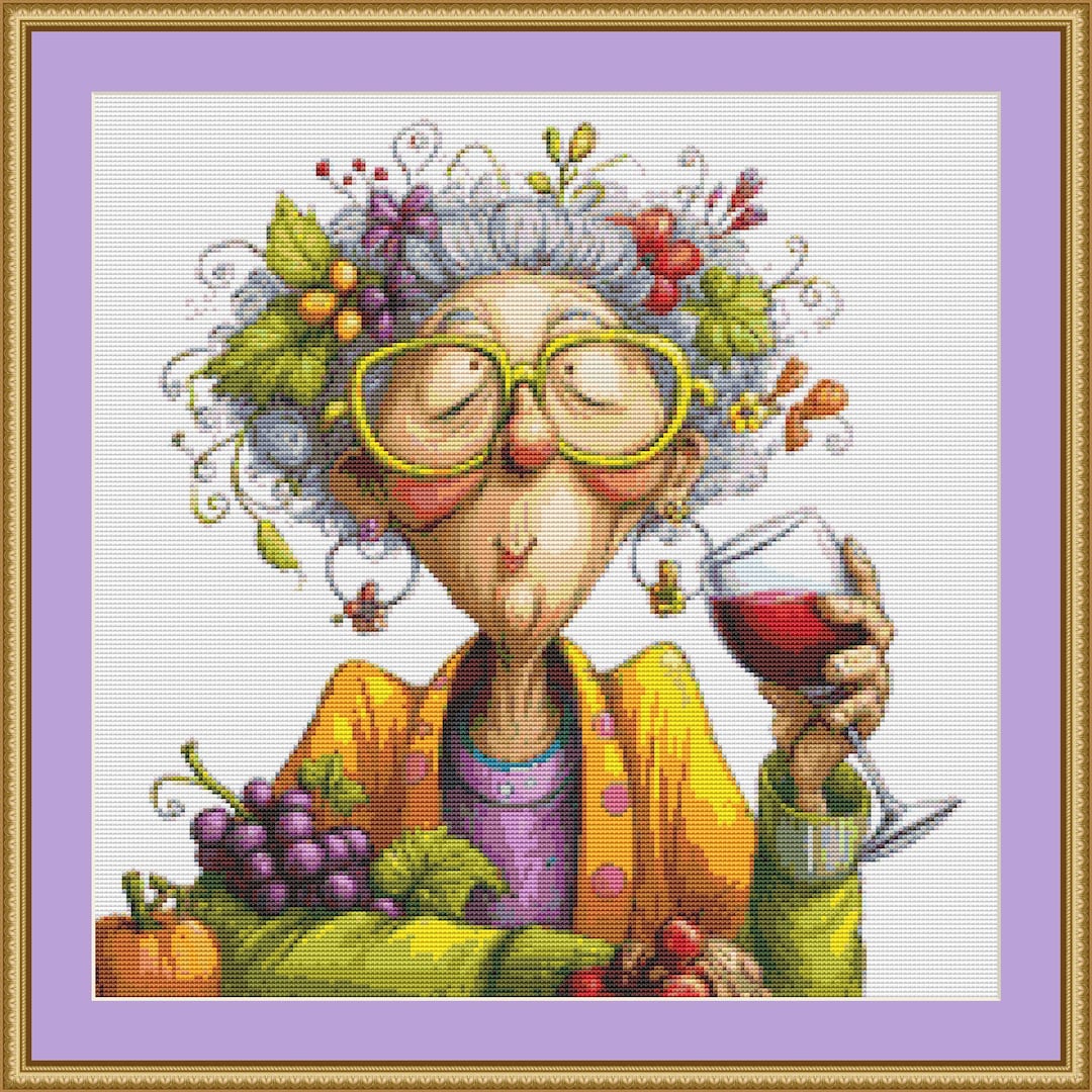 Life in Retirement 14 Cross Stitch Pattern - Wine, Digital Download ...