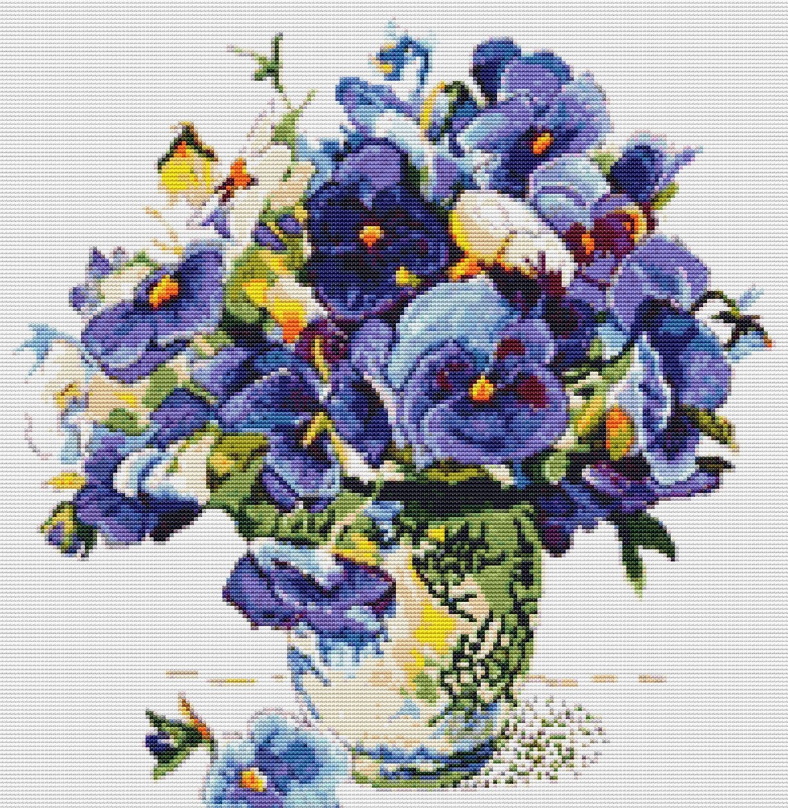 Pansies Cross Stitch Pattern - Etsy Canada