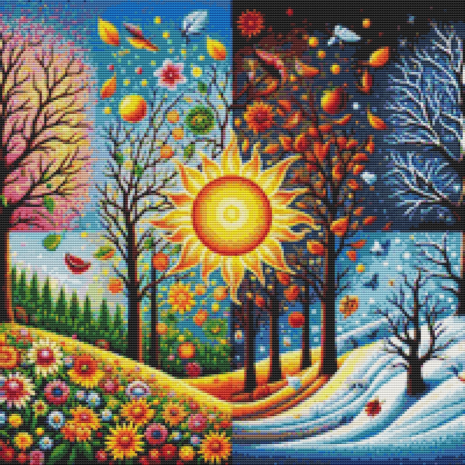 Four Seasons Cross Stitch Pattern - Digital Download,pdf Files ...
