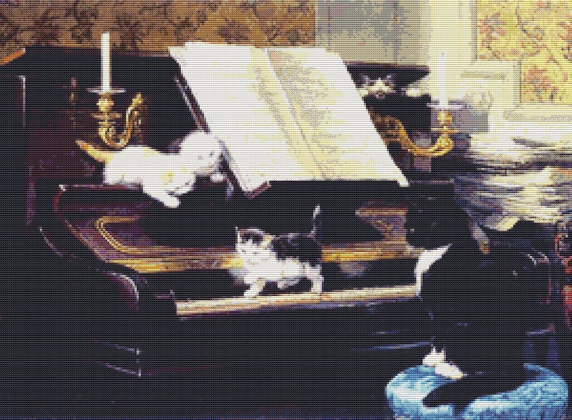 The Piano Lesson Cross Stitch Pattern - Etsy