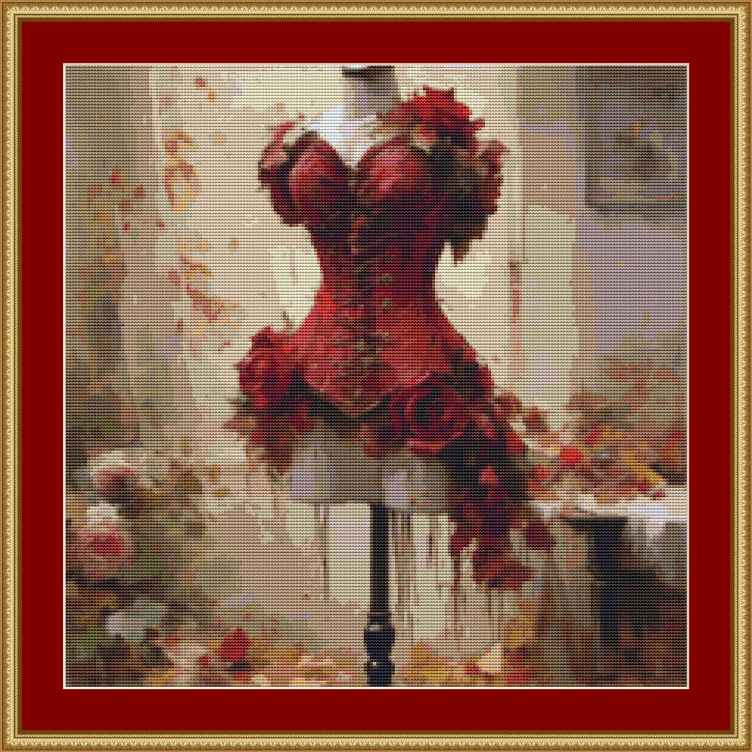 Red Corset Cross Stitch Pattern - Etsy