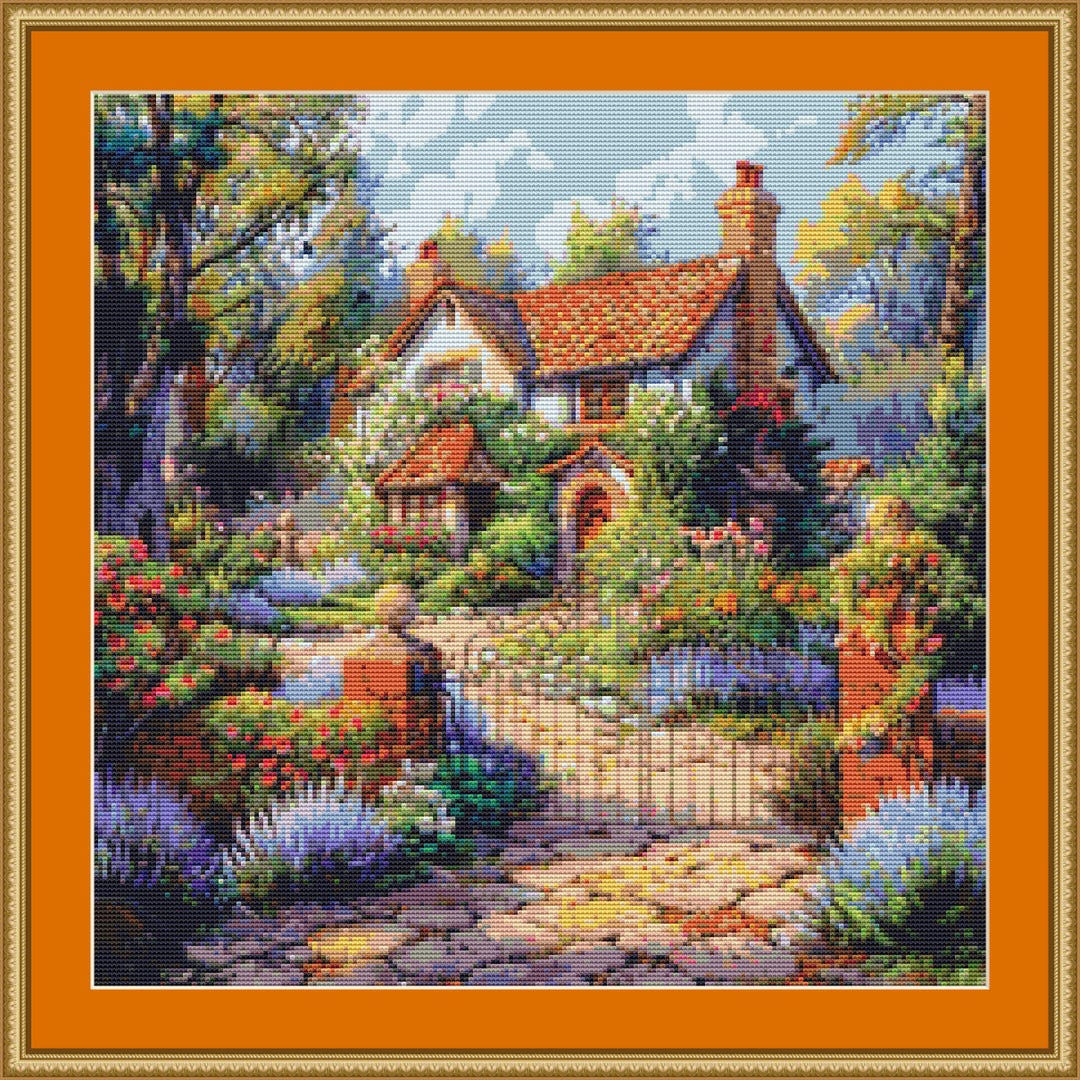 Garden Gate 39 Cross Stitch Pattern - Cottage Landscape (PDF Files ...