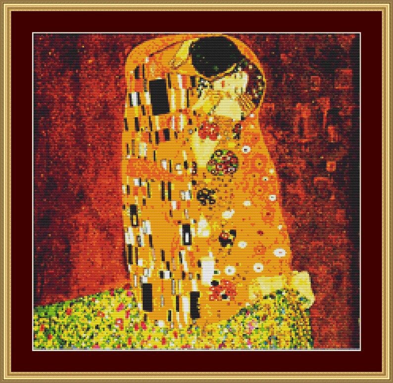 The Kiss Cross Stitch Pattern - Etsy