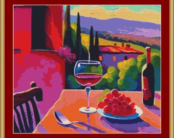 Tuscany Door Cross Stitch Pattern, Tuscany Window Cross Stitch, Italy ...