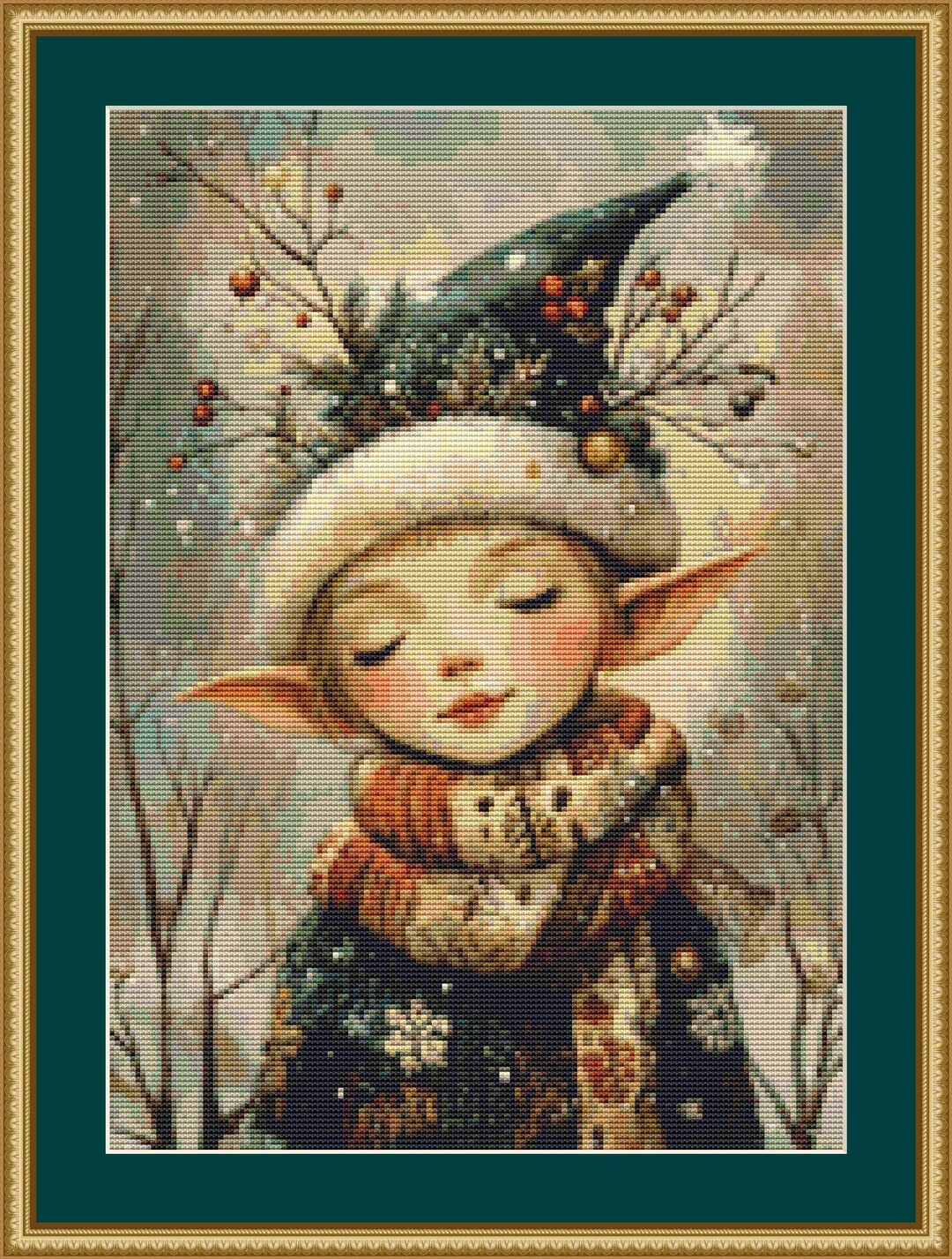 Christmas Elven Child Cross Stitch Pattern – Woodland Winter (PDF Files ...