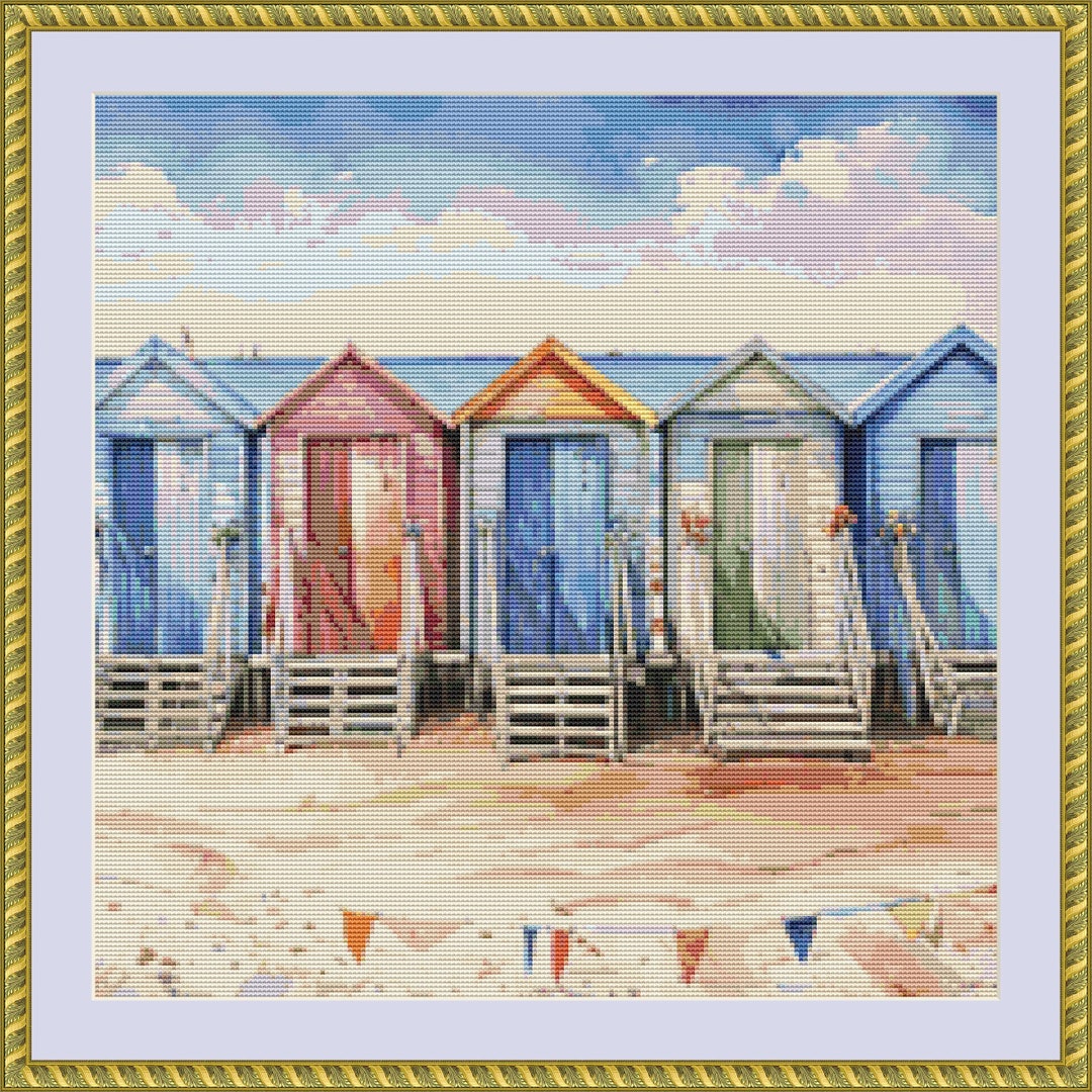 Colourful Beach Huts Cross Stitch Pattern (PDF) - Etsy