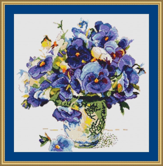 Pansies Cross Stitch Pattern | Etsy