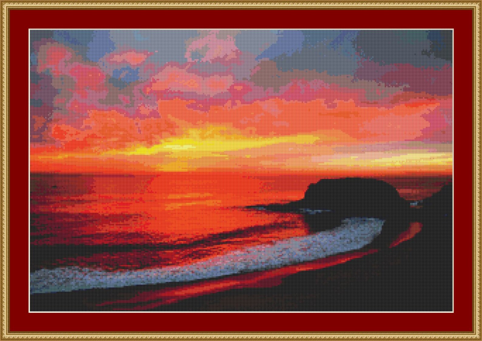 Sunset At The Beach Cross Stitch Pattern /Digital PDF Files | Etsy