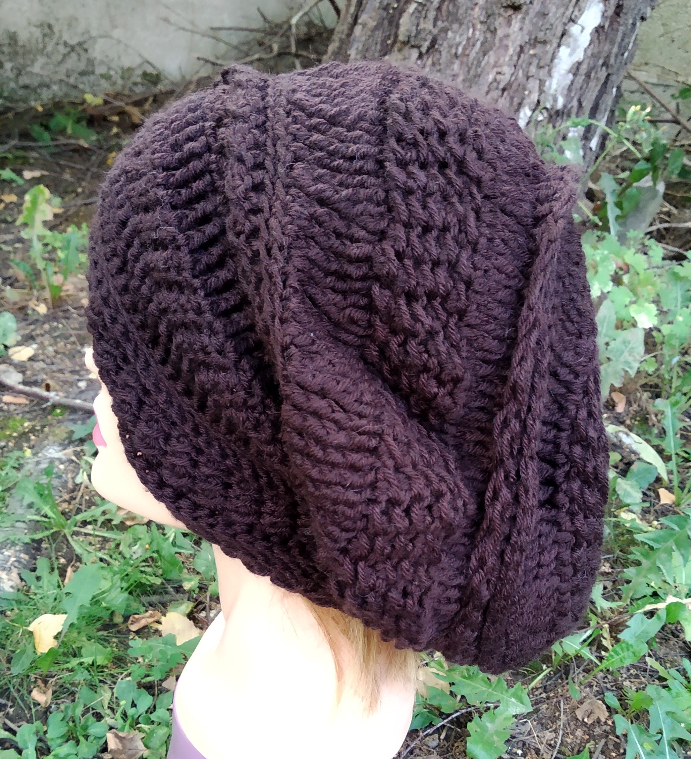 Brown Moebius Crochet Woman Hat. Double Face Hat. Free - Etsy