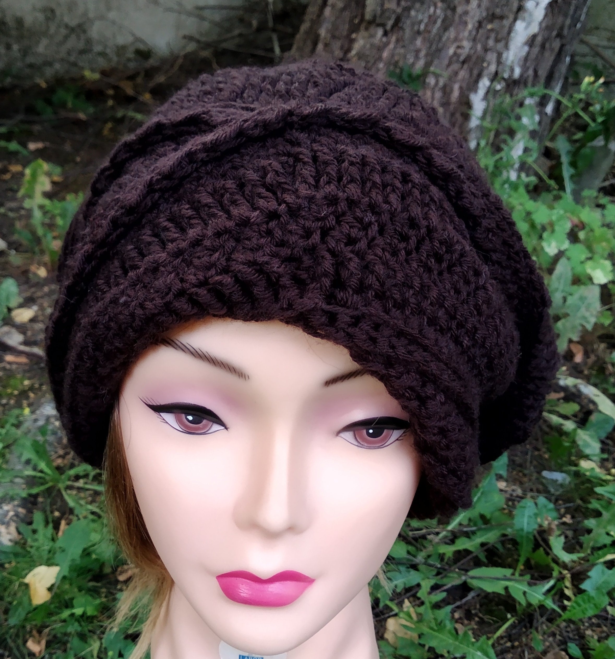Brown Moebius Crochet Woman Hat. Double Face Hat. Free - Etsy