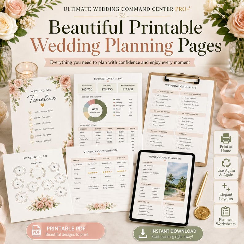 Wedding Planner Spreadsheet Excel Budget Tracker Guest List RSVP ...