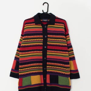 Vintage the Sweater Shop Cardigan With Multicoloured Stripes - Medium ...
