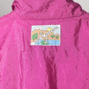 Vintage Pink Shell Jacket 80s Sergio Tacchini Bold Two Tone Windbreaker ...