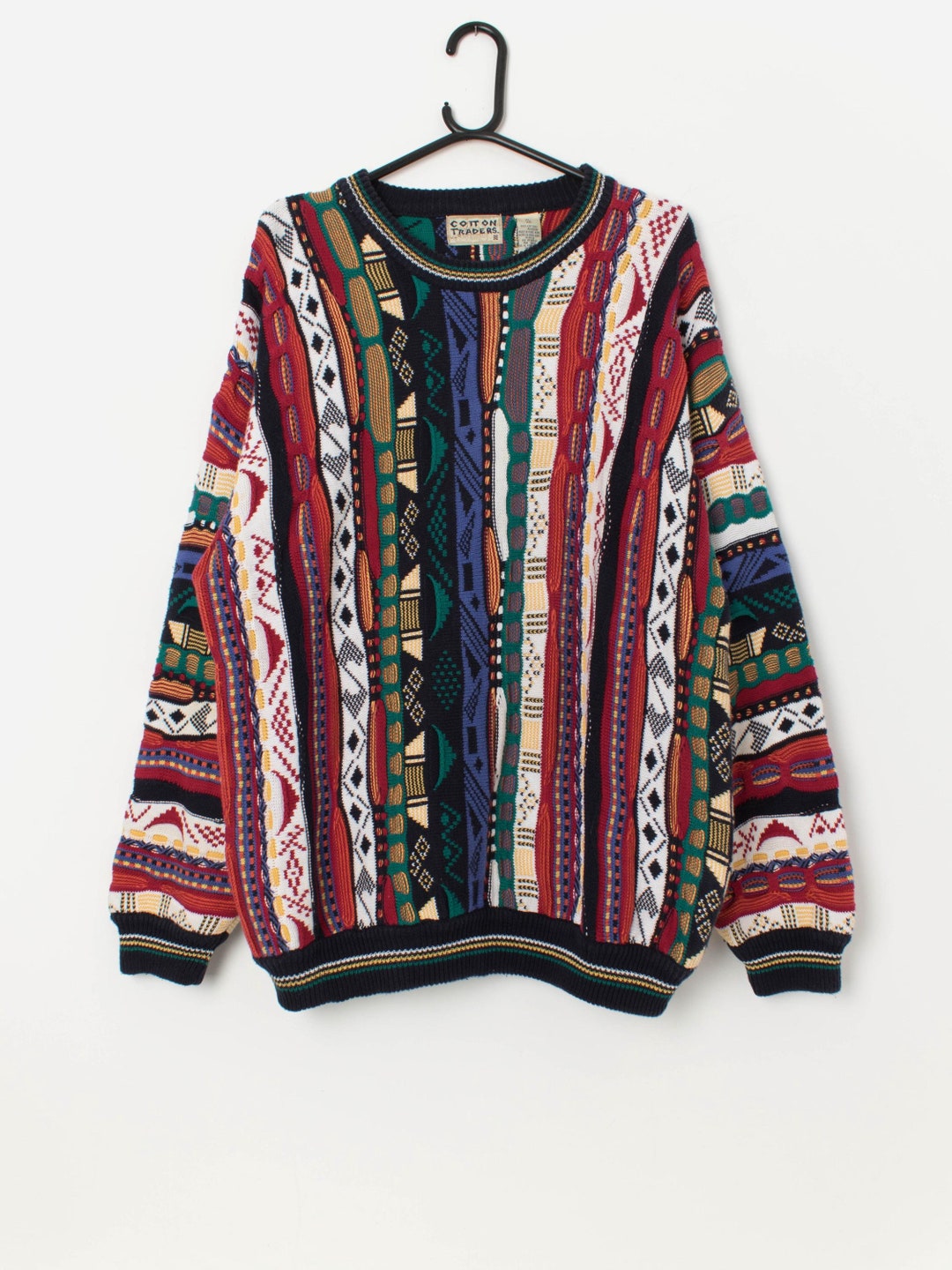 Vintage Cotton Traders Coogi Style Sweater With a Bold 3D Textured Knit ...