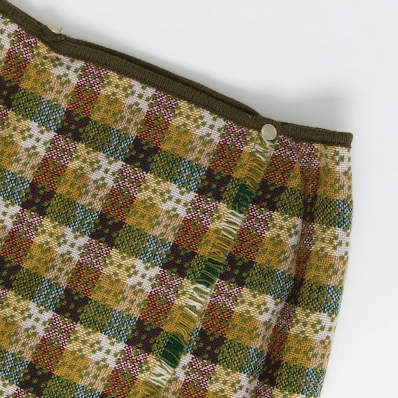 Welsh wool autumn skirt in forest green, wrap reversi… - Gem