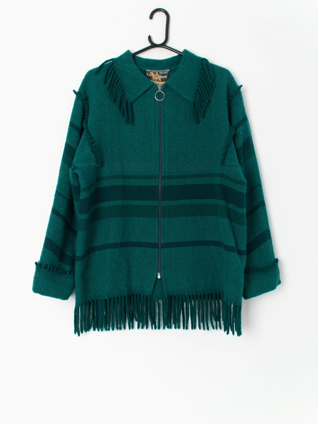 Vintage 1960s Lapp Lander Wool Jacket in Teal Blue With Fringe - Etsy