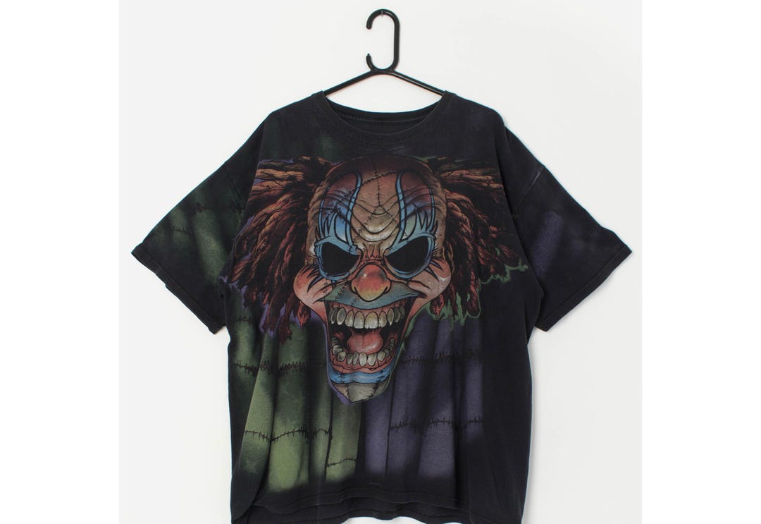 Vintage Y2K Liquid Blue Evil Clown T-shirt - 2XL - Etsy