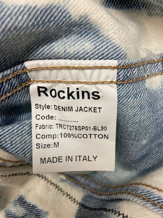 Vintage Rockins denim jacket hand customised bleached… - Gem