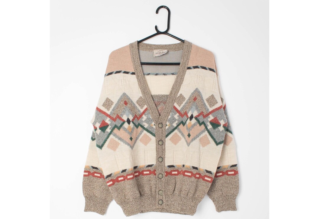 Vintage Wool Blend Aztec-inspired Cardigan by Suspense Knitwear ...