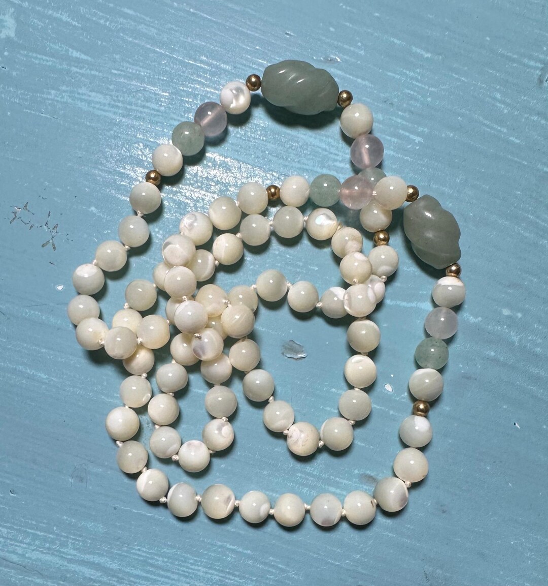 Vintage Pearl Shell and Jade - Etsy