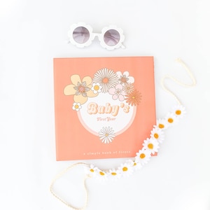 Flower Child Baby Book - 60s Inspired Baby - Retro Baby Book - Floral ...
