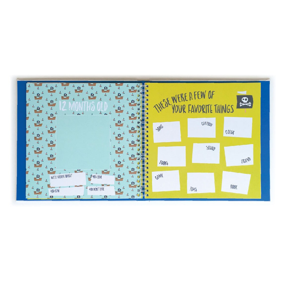 Little Captain Nautical Baby Memory Book - Gender Neutral First Year ...
