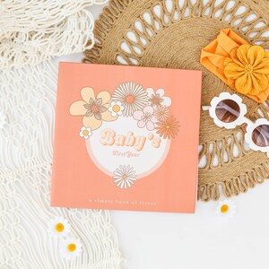 Flower Child Baby Book - 60s Inspired Baby - Retro Baby Book - Floral ...