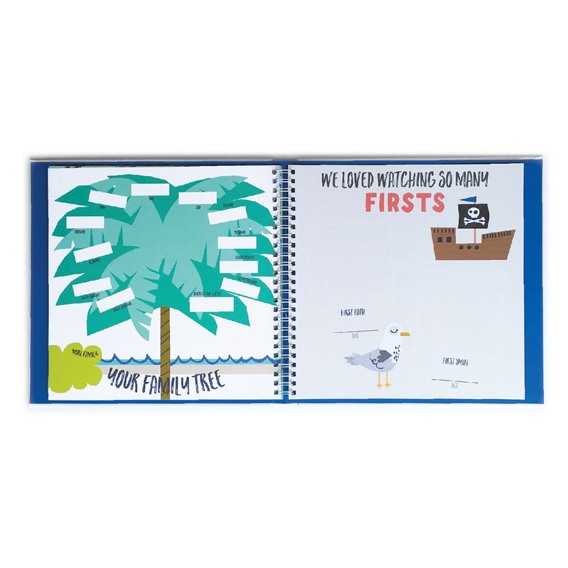Little Captain Nautical Baby Memory Book - Gender Neutral First Year ...