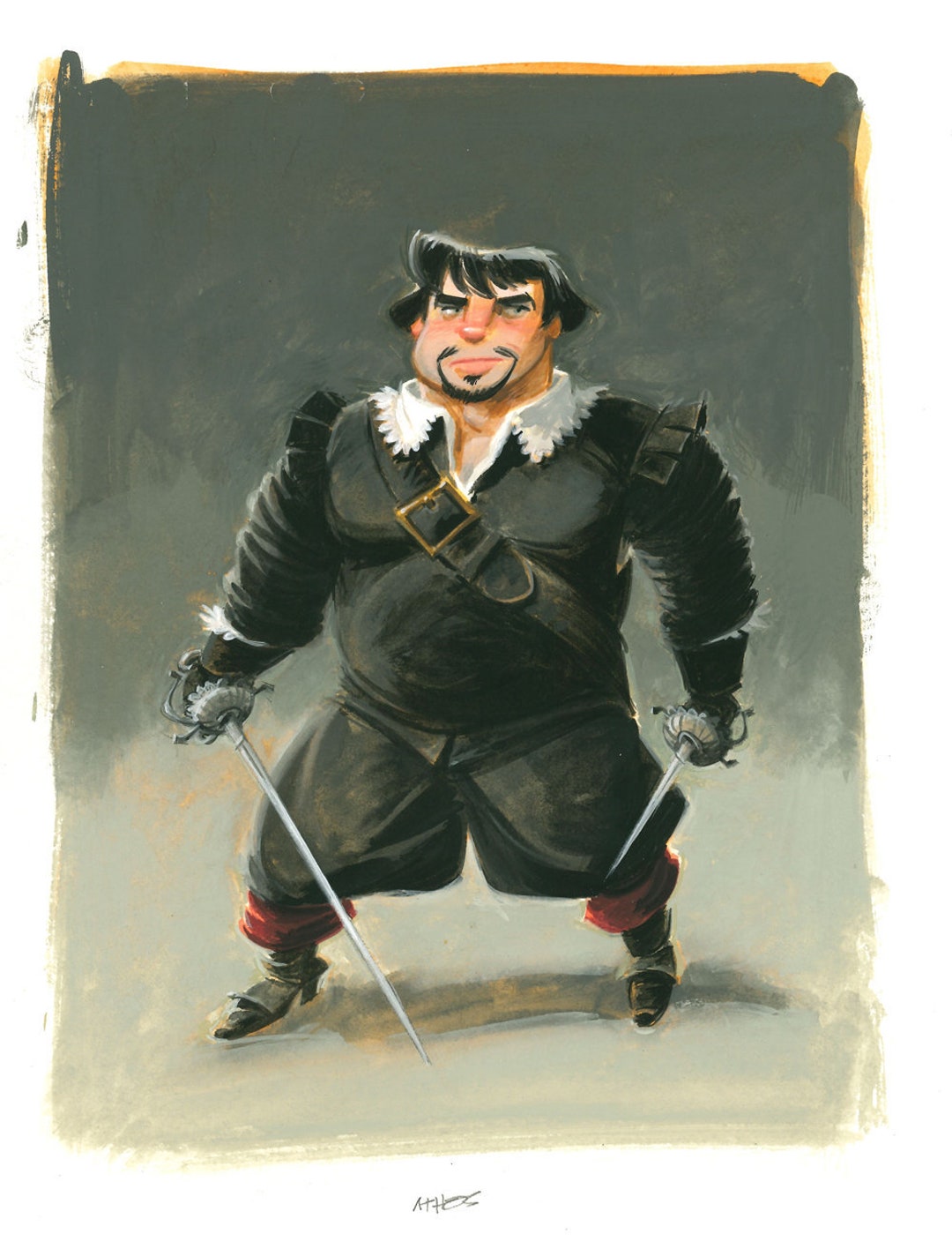 Athos Gouache Character Study - Etsy