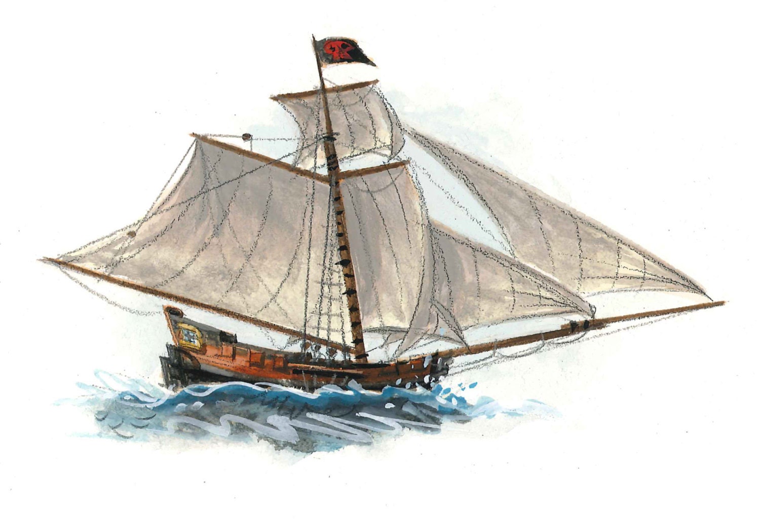 Sloop from P is for Pirate | Etsy