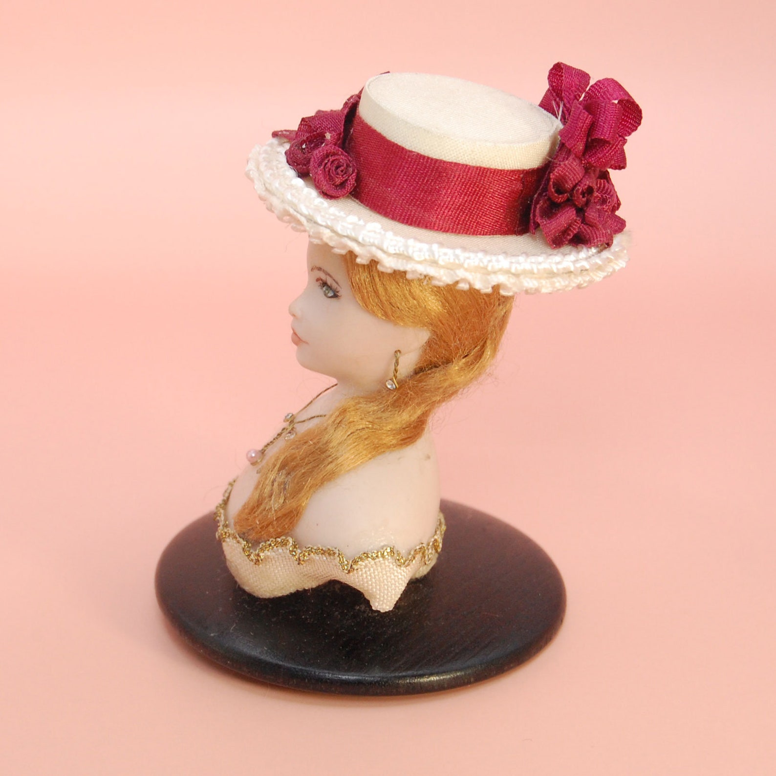 Ladies' Miniature Victorian Ivory Silk Boater Hat by Nancy - Etsy