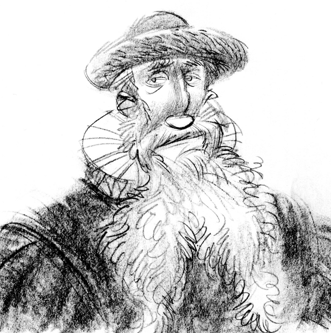 Pencil Sketch of Johannes Gutenberg - Etsy