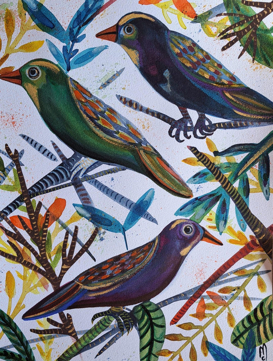 Birds Painting Birds Contemporary Art Animal Art Birds Decor Birds ...