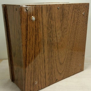 PORTA FILE CHECKBOX Check Box Faux Woodgrain Metal in Great Condition ...