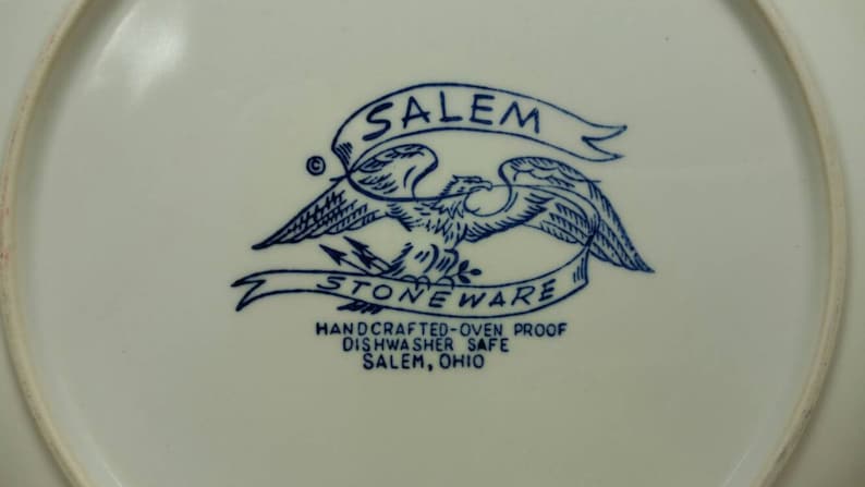 SALEM POTTERY Eagle and Shield Dinner Plate Classic Colonial - Etsy