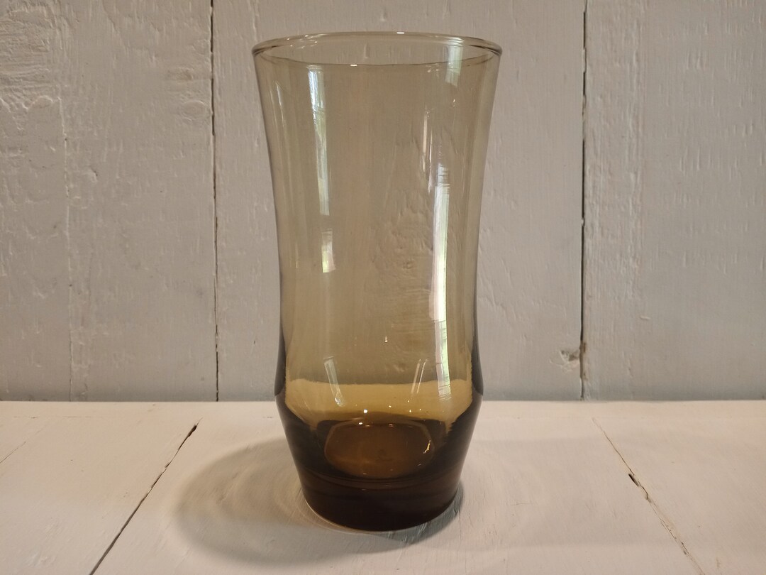 LIBBEY "apollo" TAWNY Tall Drinking Glass Vintage Excellent Condition ...