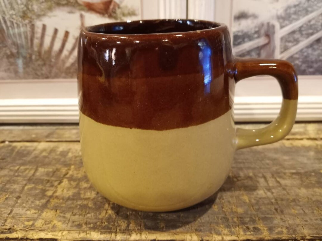 RED CLAY MUG 1 Three-toned Vintage Hand-painted 1970s in Great ...