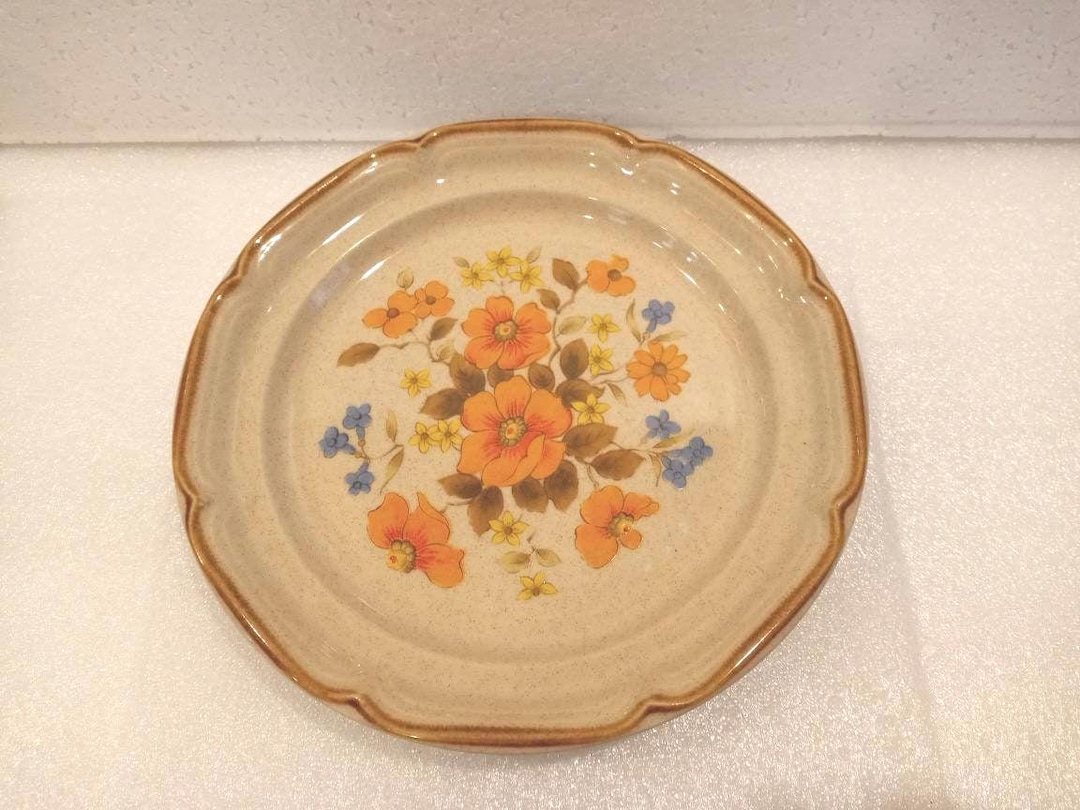 SUNMARC ENDURA "woodbloom" Stoneware Salad / Luncheon Plate #S M - 6667 ...