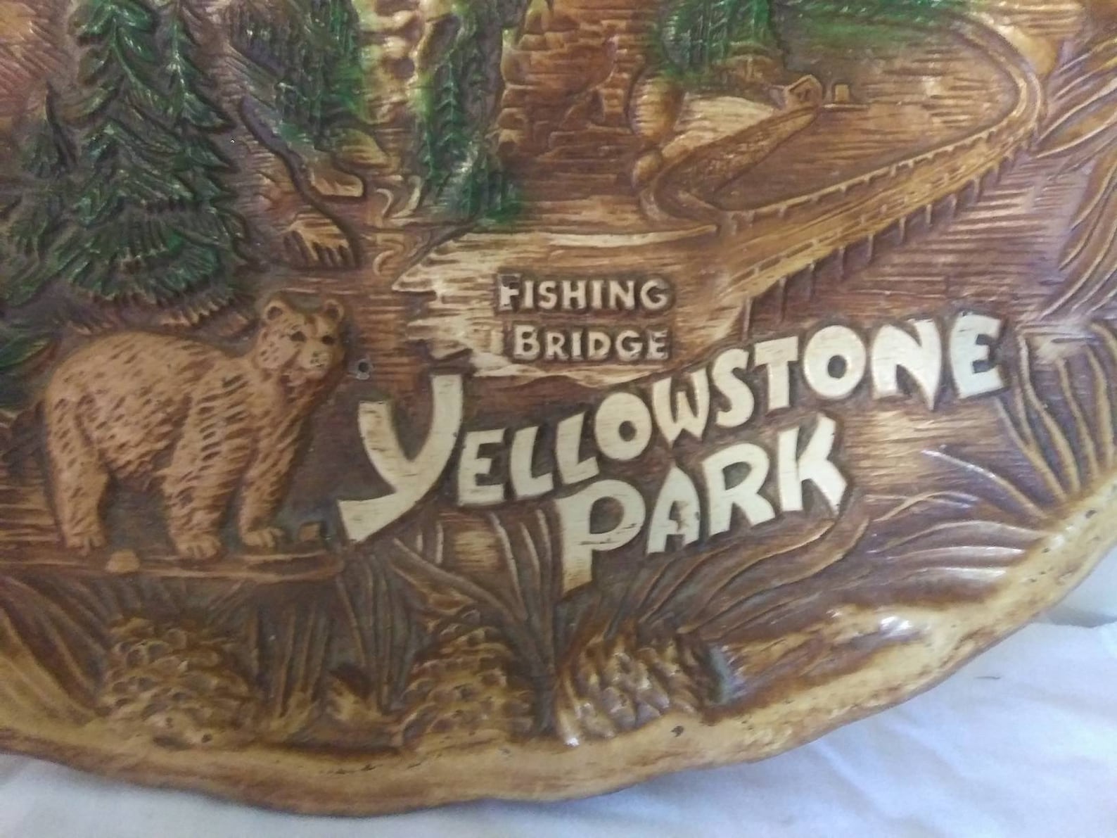 YELLOWSTONE SOUVENIR BOWL or Wall Hanging Made by t A C - Etsy