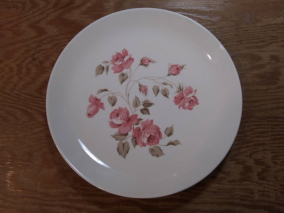 STEUBENVILLE DINNER PLATE "caroline Rose" Rare Pattern Pretty Roses in ...