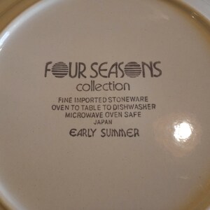 FOUR SEASONS Collection DINNER Plate "early Summer" Vintage Stoneware ...