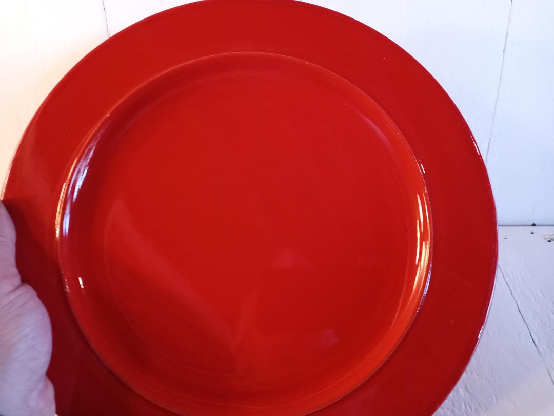 PIER 1 RED PLATTER 12 3/8"! Made in Italy Vintage Great Condition ...