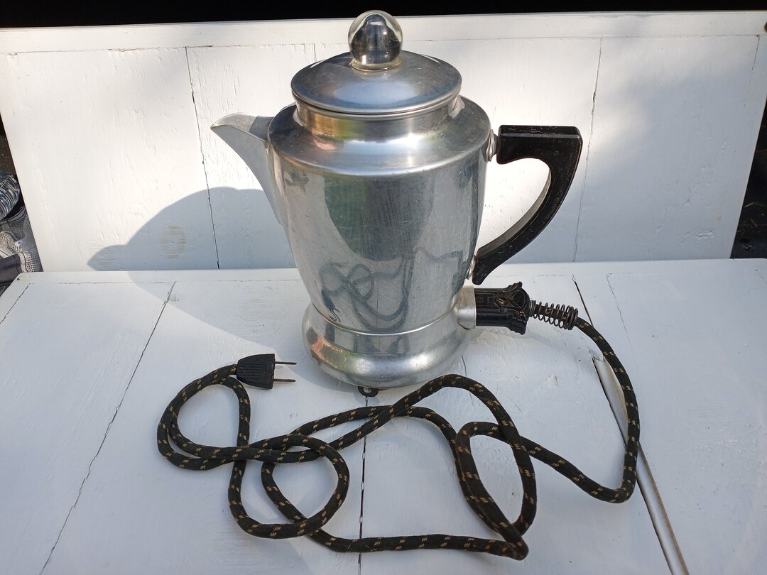 ANTIQUE HEATMASTER COFFEEPOT Aluminum With Percolator Basket in Great ...