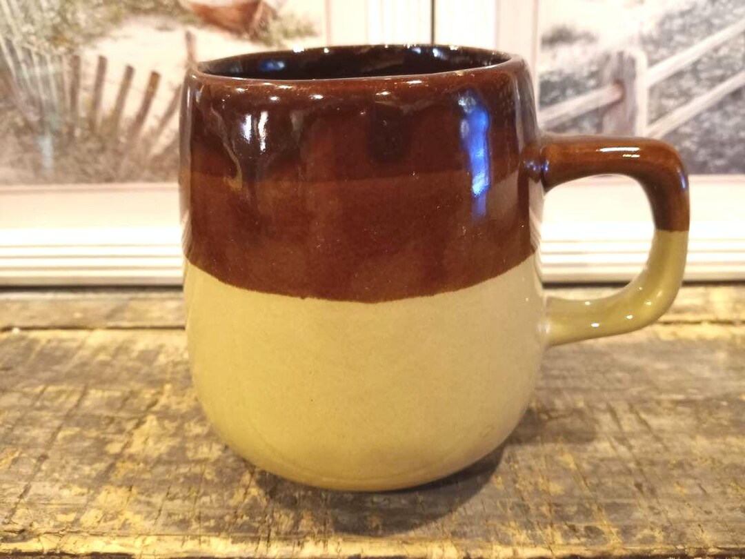 RED CLAY MUG (1) Three-toned Vintage Hand-painted 1970s in Great ...