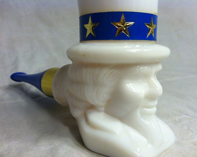 AVON Vintage Milk Glass Uncle Sam Pipe COLOGNE BOTTLE - Etsy