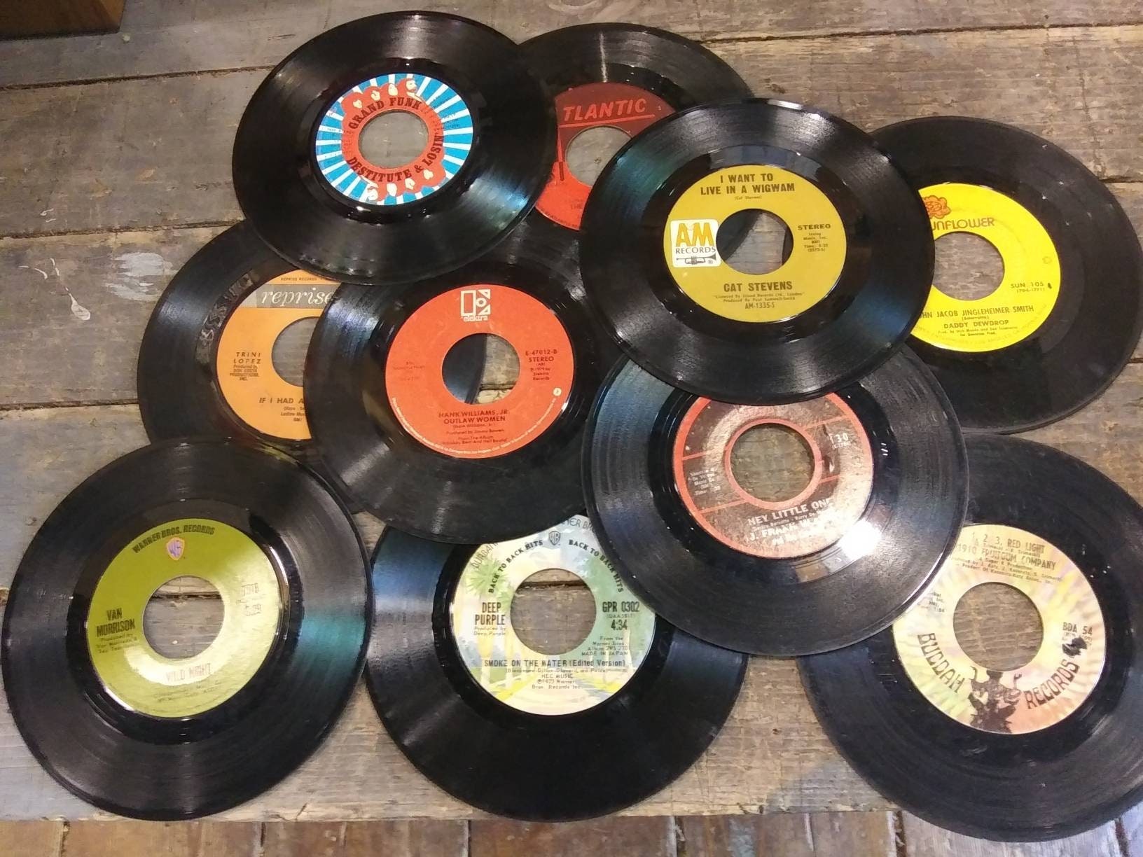 STACK OF TEN 45s Vinyl Albums Random Artists Untested for - Etsy